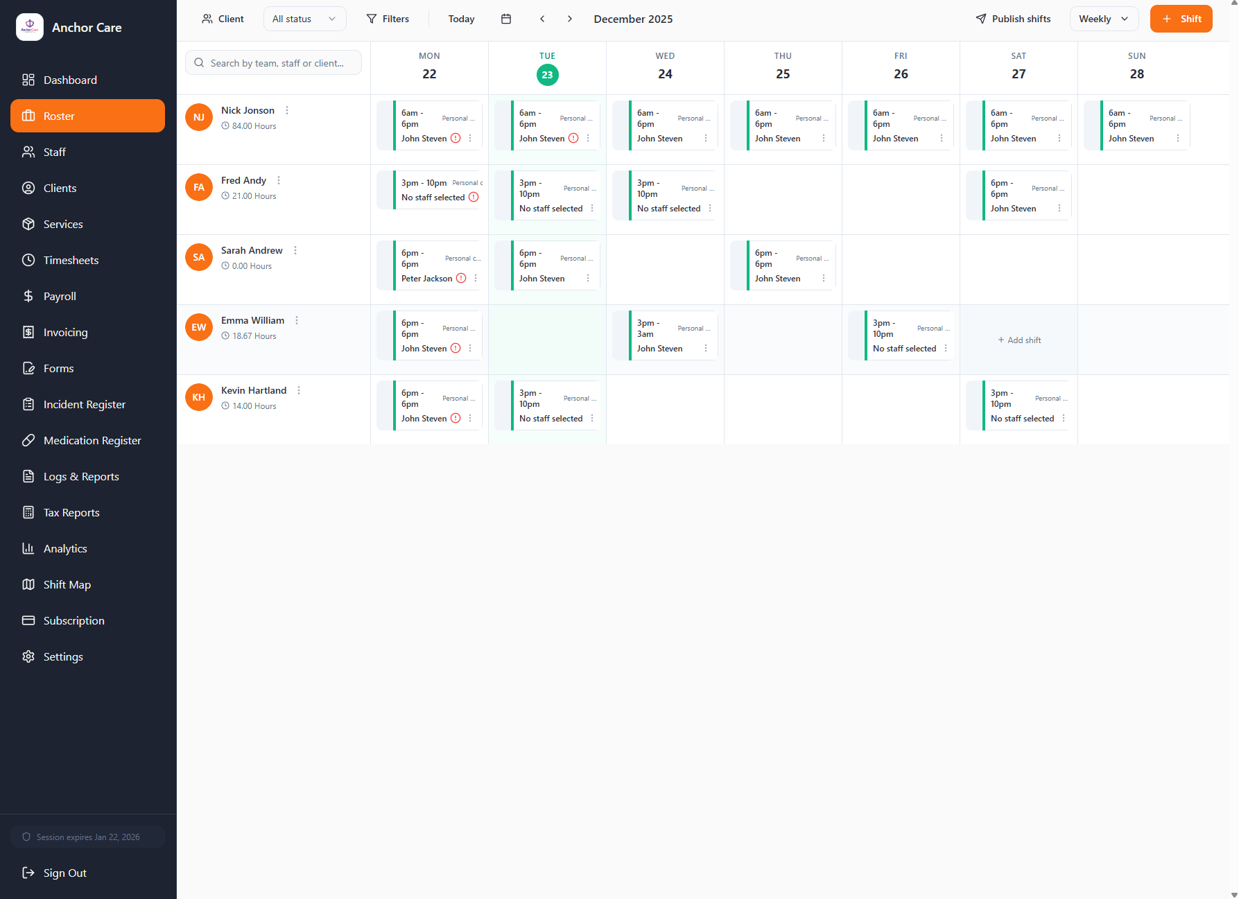 RosterRoo - Smart Rostering for Australian NDIS Providers